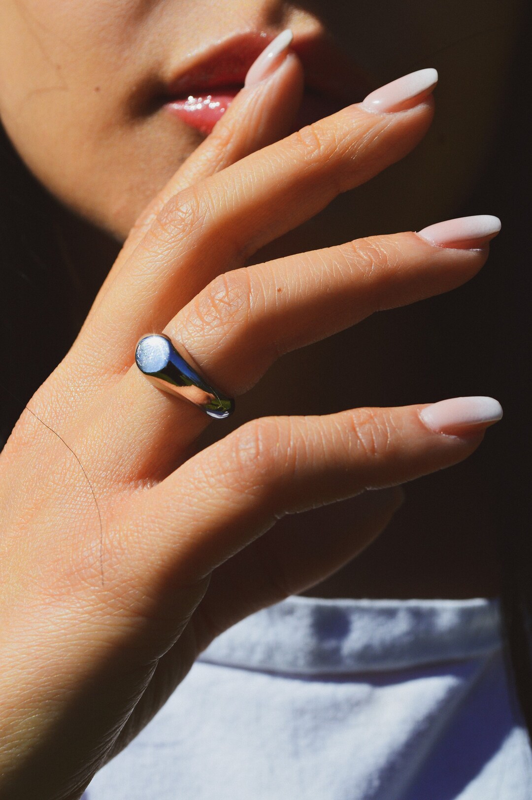 Square and Round Chevalier in 925 Silver, Small Chevalier, Minimal ...