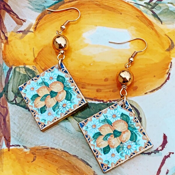 Tile Earrings - Etsy