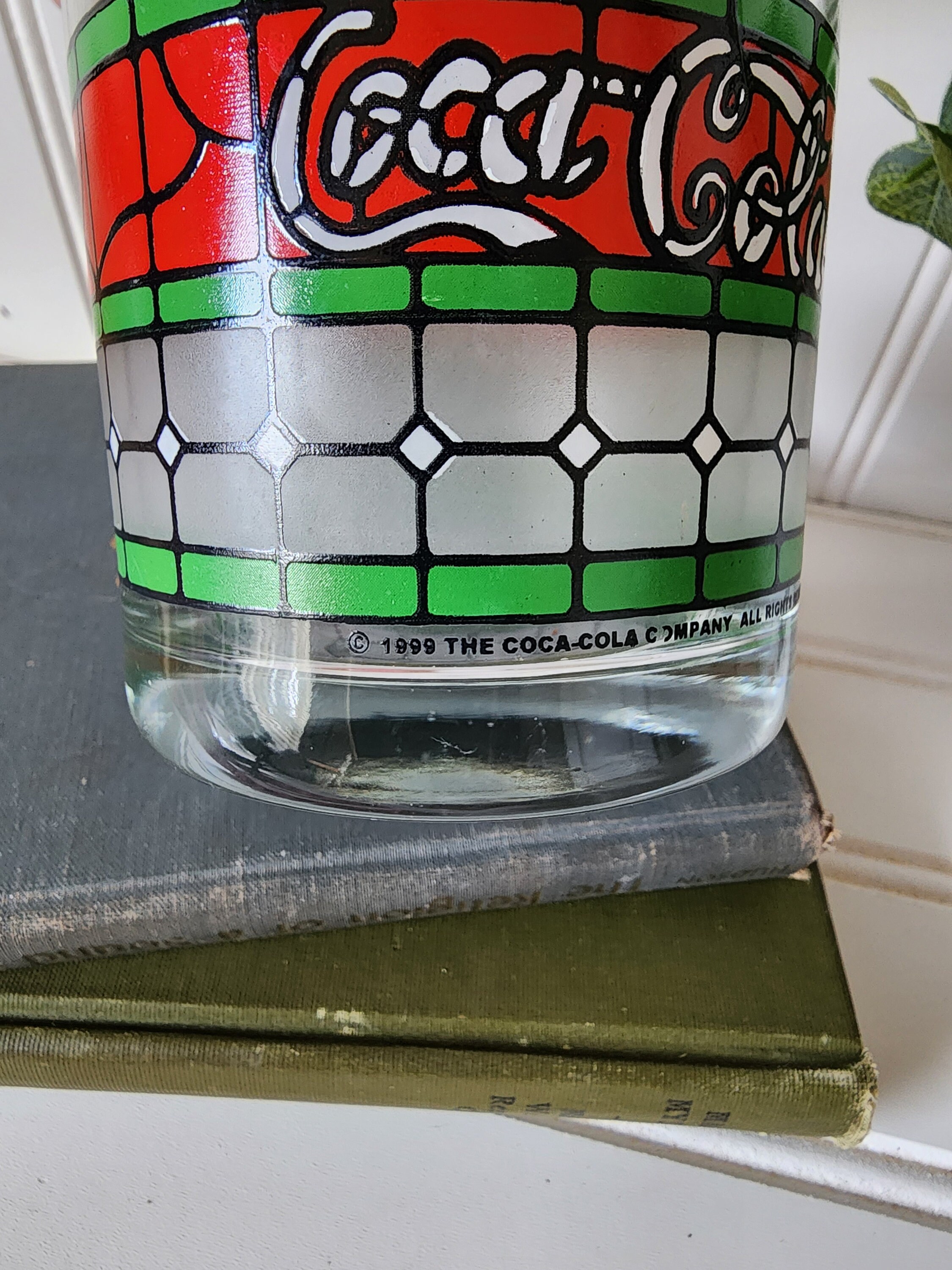 Vintage Coca Cola Stained Glass Design Glass - Etsy