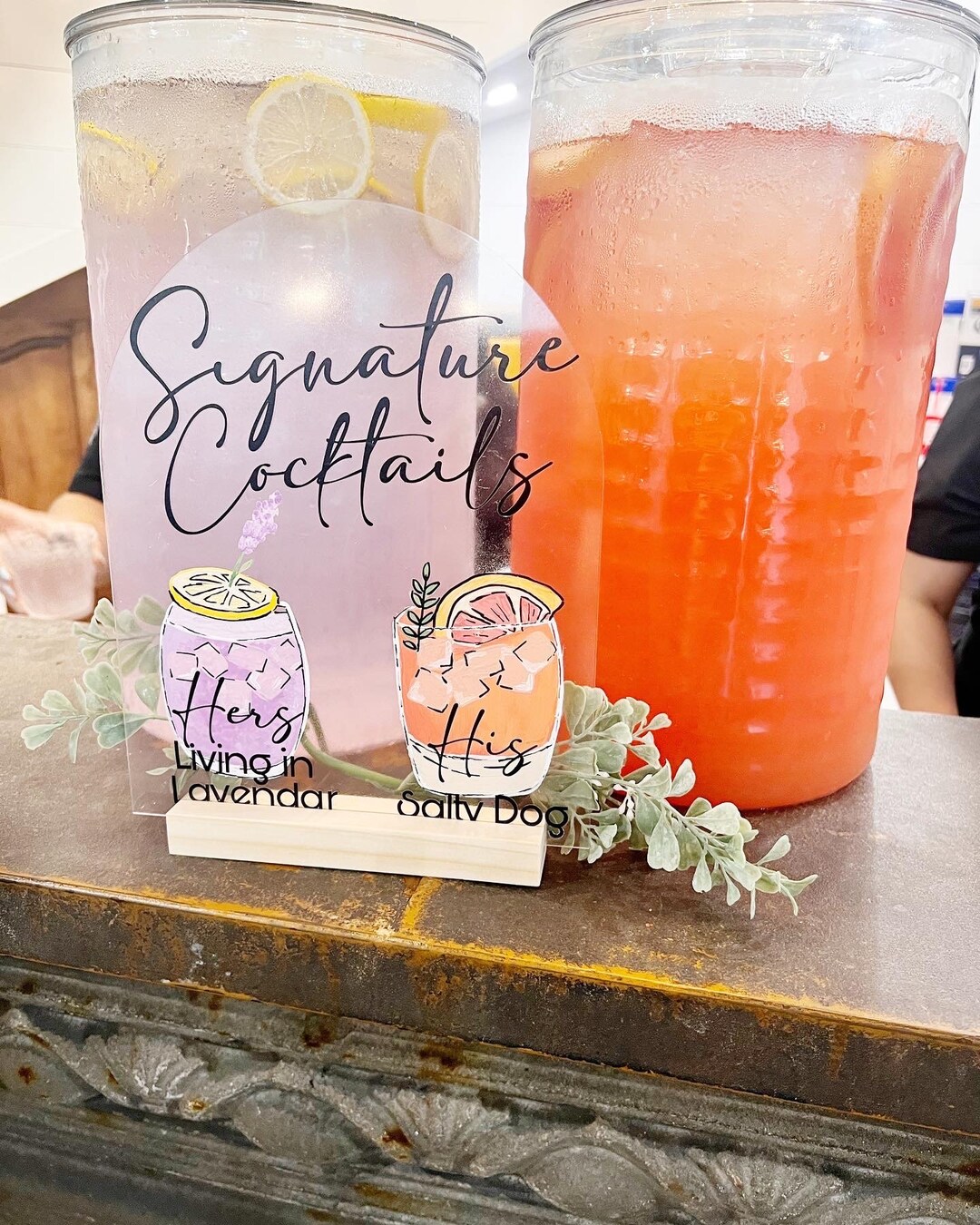 Signature Cocktails Bar Sign Bar Sign Signature Cocktail Sign Acrylic ...