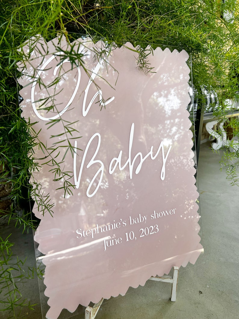 Baby Shower Sign | Oh Baby | Acrylic Sign | Baby Shower - Etsy