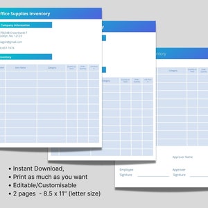 Office Supplies Inventory Template, Simple Inventory Checklist Template ...