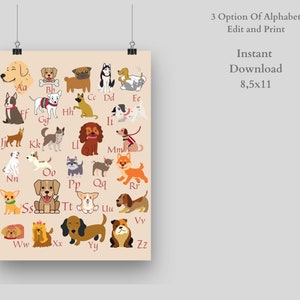Alphabet Poster Digital, Cute Animal Alphabet Printable, Playroom Wall ...