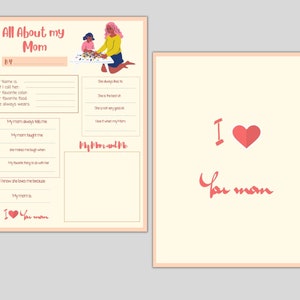 All About My Mom Printable, All About My Mother Questionnaire, All ...