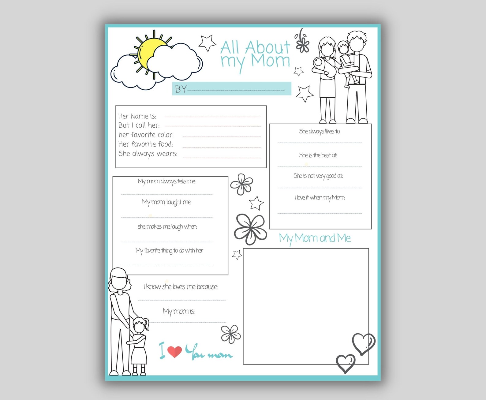 Mother’s Day Questionnaire 2022 All About Mom Printable, All About My ...