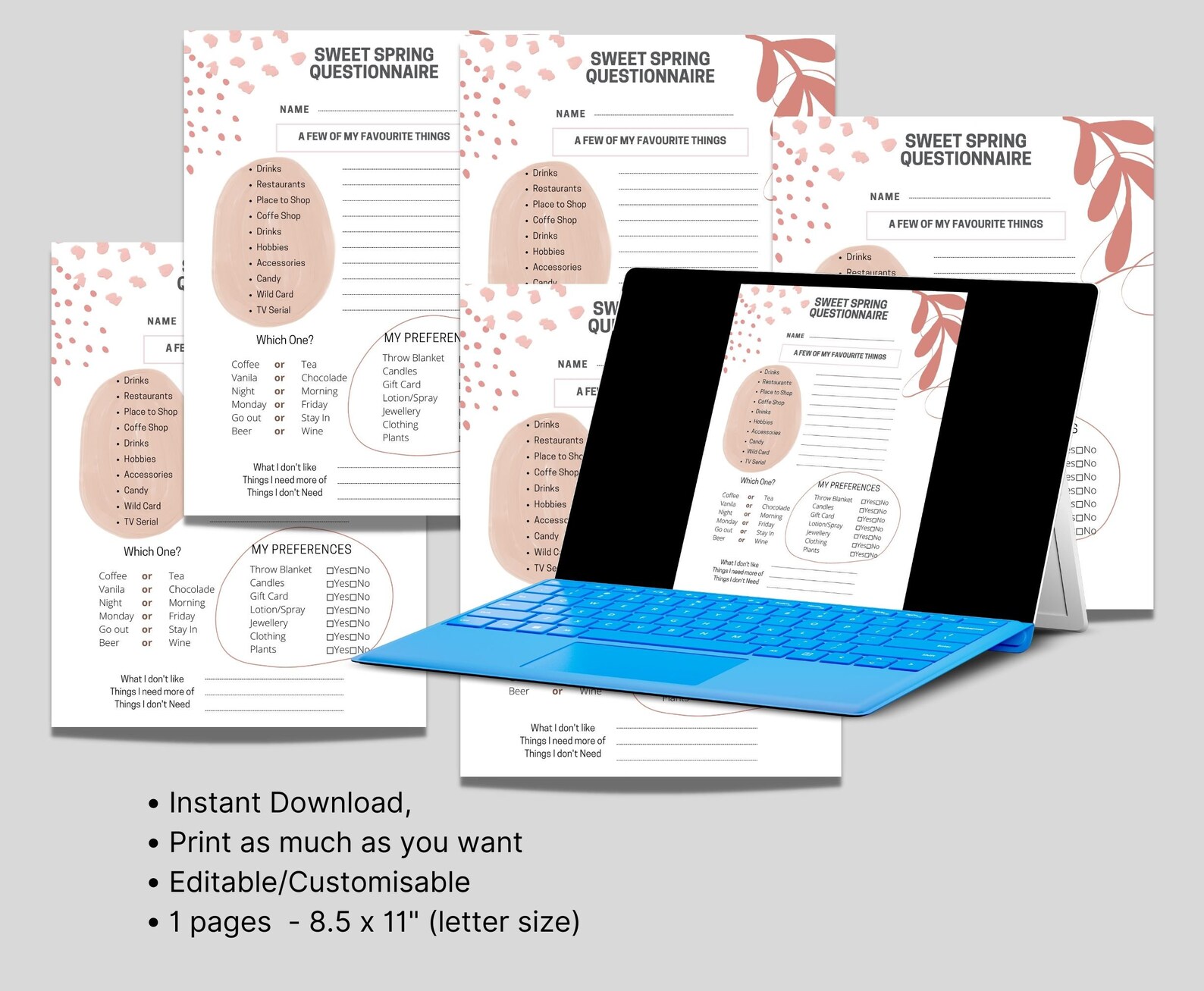 Sweet Spring Questionnaire gift Exchange, Gift Ideas, Sorority, Church ...