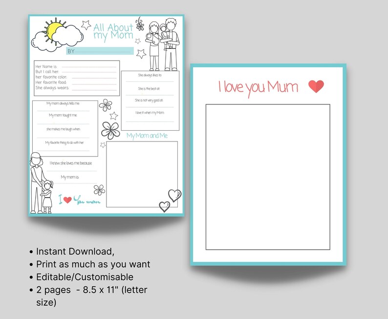 Mothers Day Questionnaire 2022 All About Mom Printable, All About My ...
