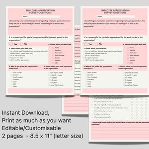Employee Appreciation Survey Questionnaire Template, Employee ...