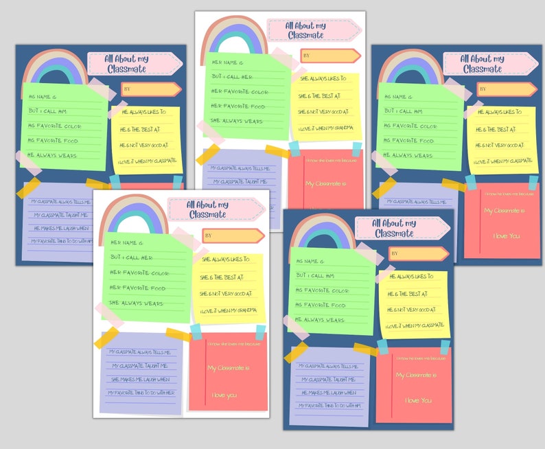 All About My Classmate, All About My Best Friend Worksheet Editable, My ...