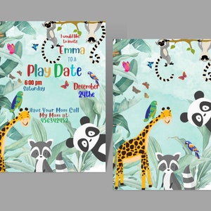 Playdate Invitation Template Editable Printable Playdate Card, Play ...