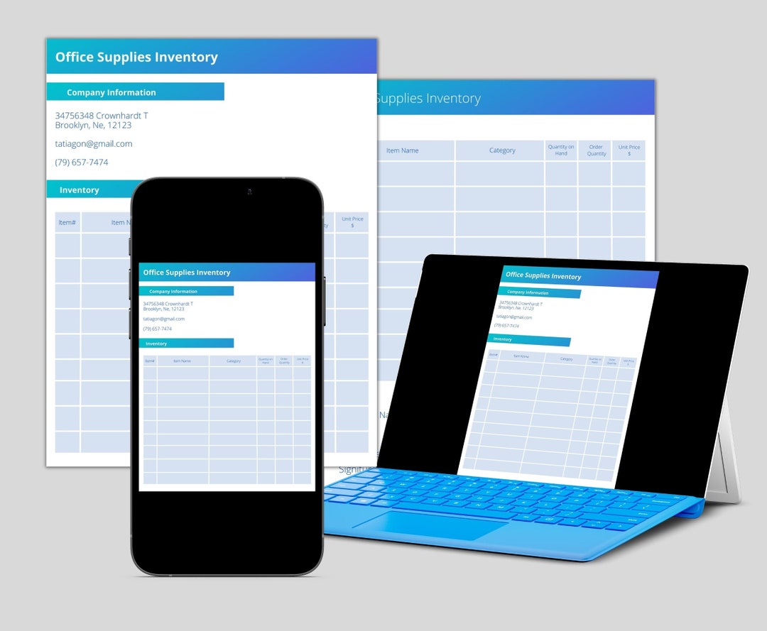 Office Supplies Inventory Template, Simple Inventory Checklist Template ...