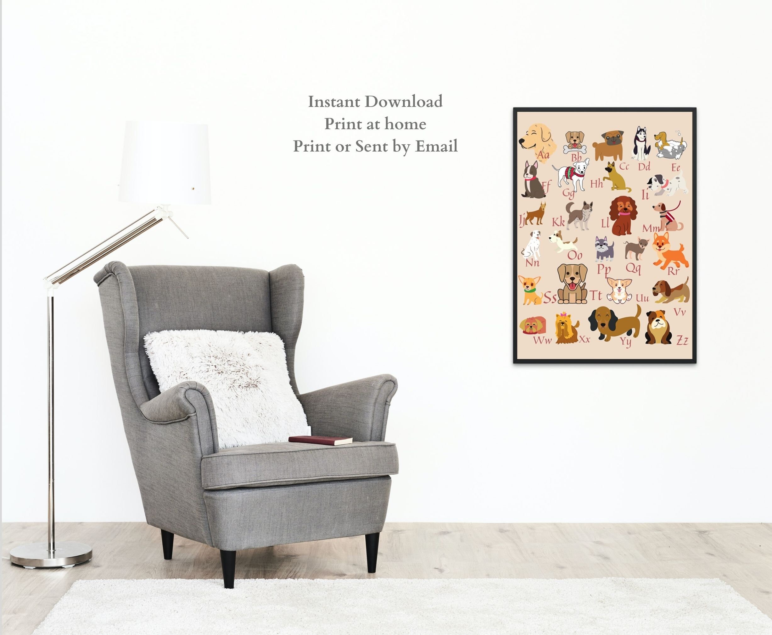 Alphabet Poster Digital, Cute Animal Alphabet Printable, Playroom Wall ...