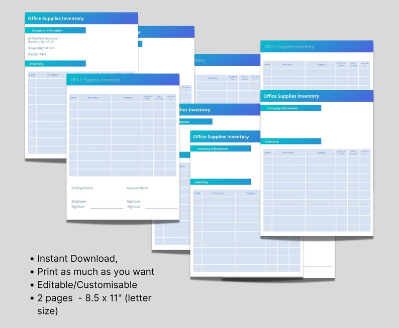 Office Supplies Inventory Template, Simple Inventory Checklist Template ...