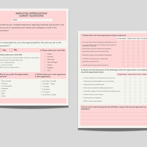 Employee Appreciation Survey Questionnaire Template, Employee ...