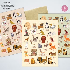 Alphabet Poster Digital, Cute Animal Alphabet Printable, Playroom Wall ...