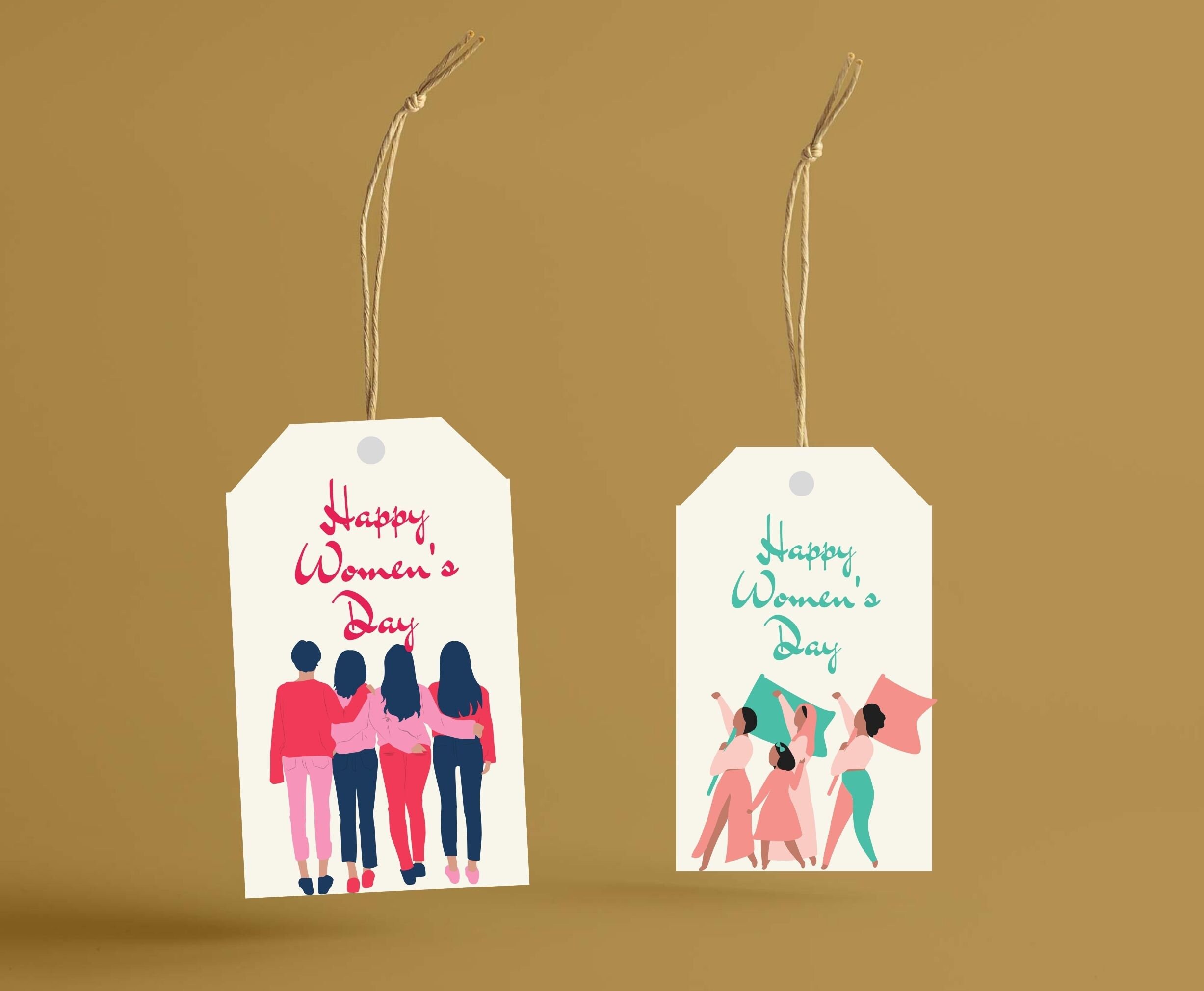 Set of International Women's Day Gift Tags With Illustrations ...