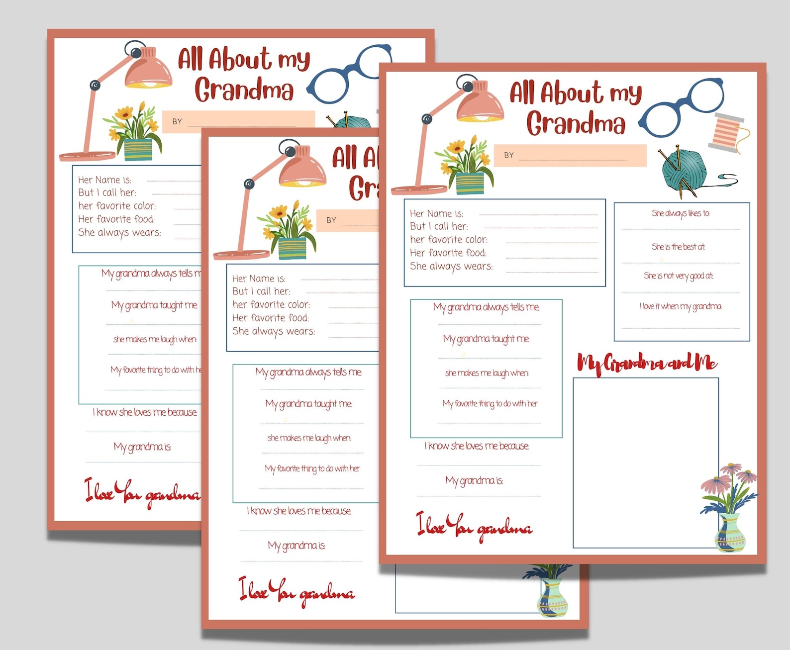 All About My Grandma PRINTABLE INTERVIEW, All About Mom & Grandma ...