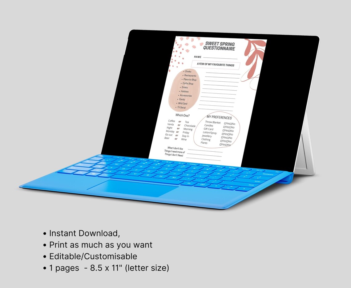 Sweet Spring Questionnaire gift Exchange, Gift Ideas, Sorority, Church ...