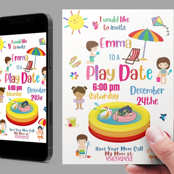 Playdate Invitation - Etsy