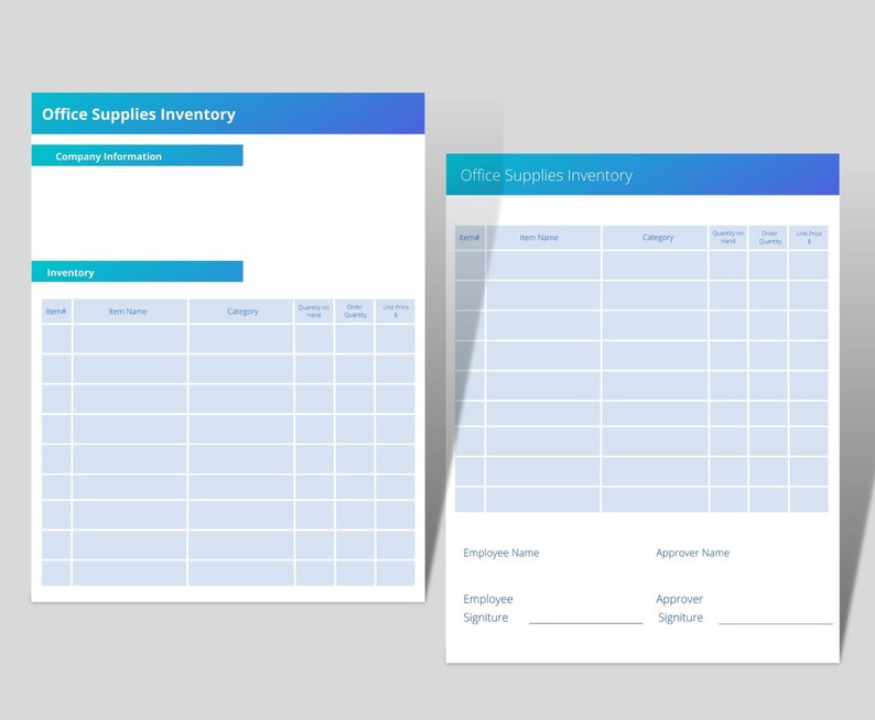 Office Supplies Inventory Template, Simple Inventory Checklist Template ...