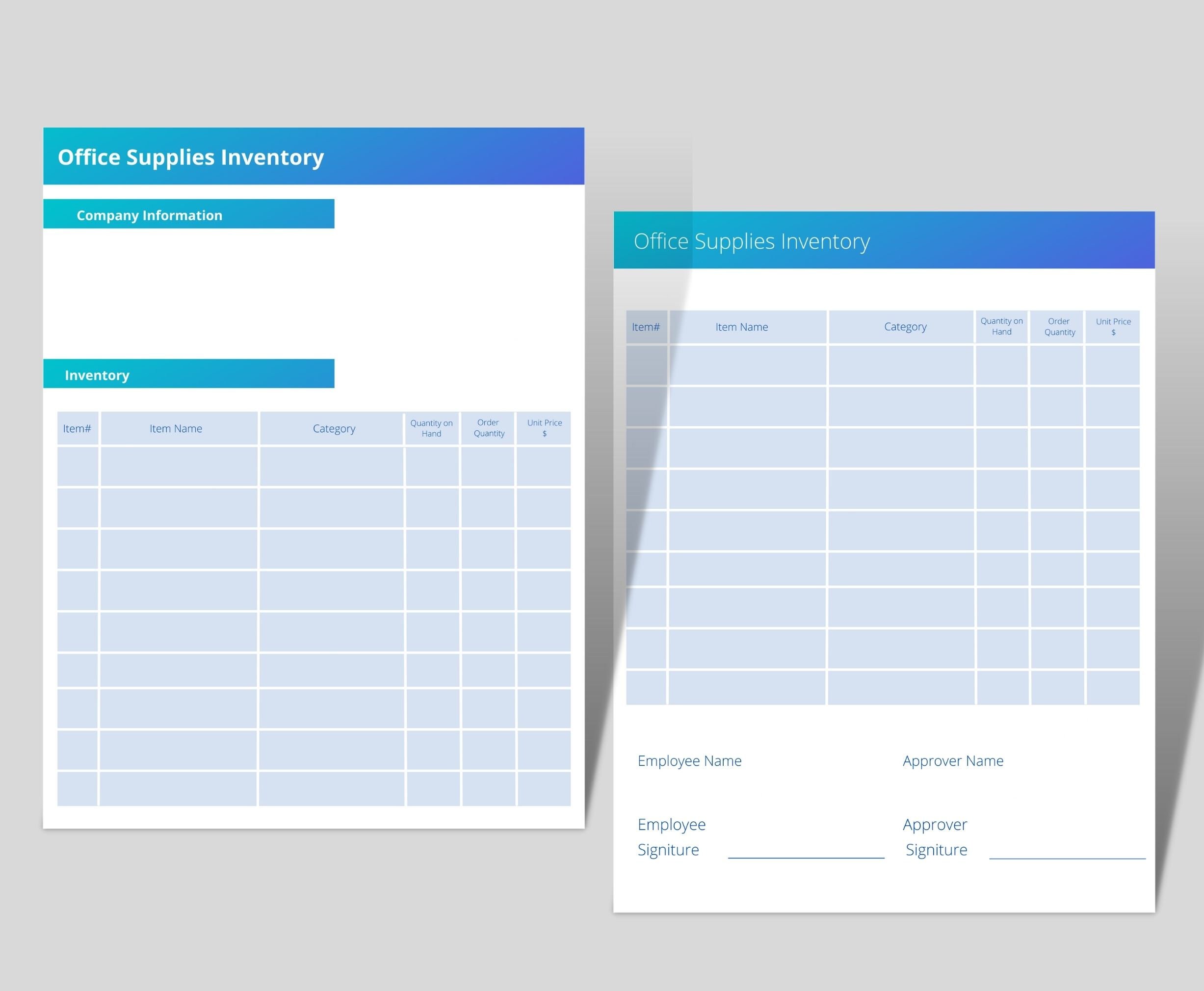 Office Supplies Inventory Template, Simple Inventory Checklist Template ...