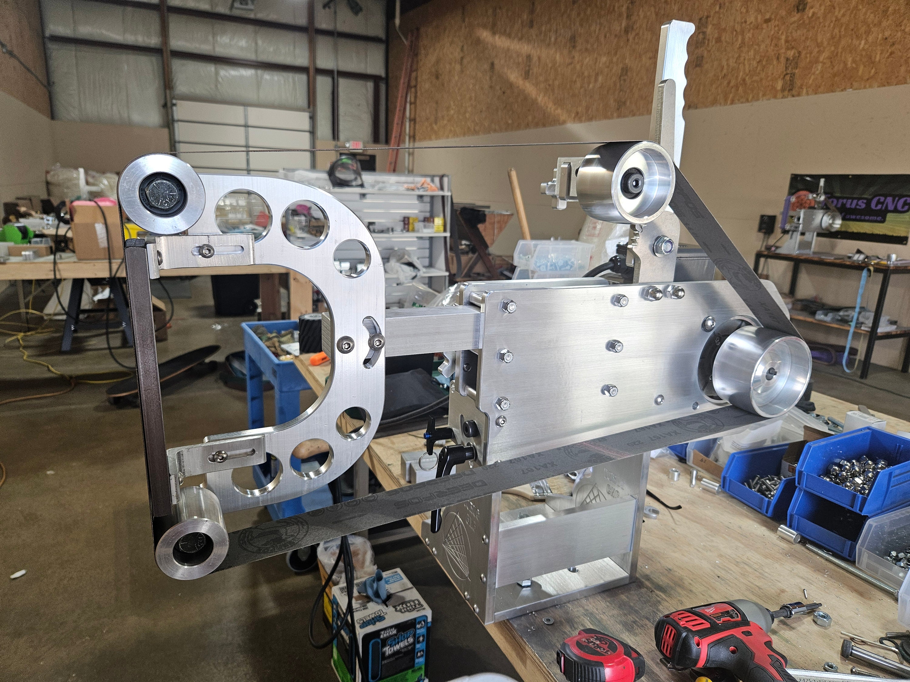 Slack Belt, Deep Flat Platen Attachment With 1.5 X 1.5" Aluminum Tool ...