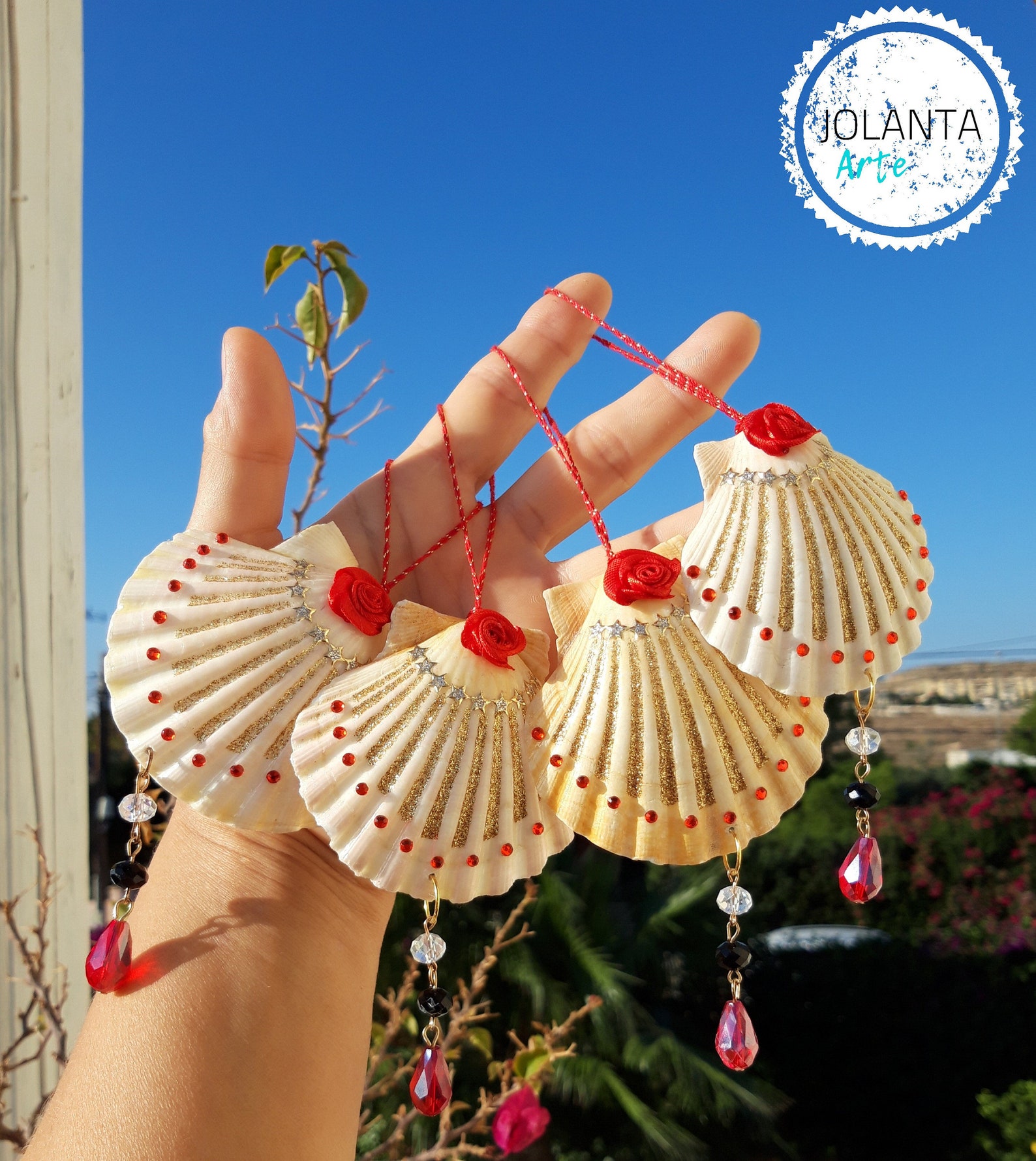 Decoración de conchas marinas, Ángeles de conchas marinas, Jardín ...