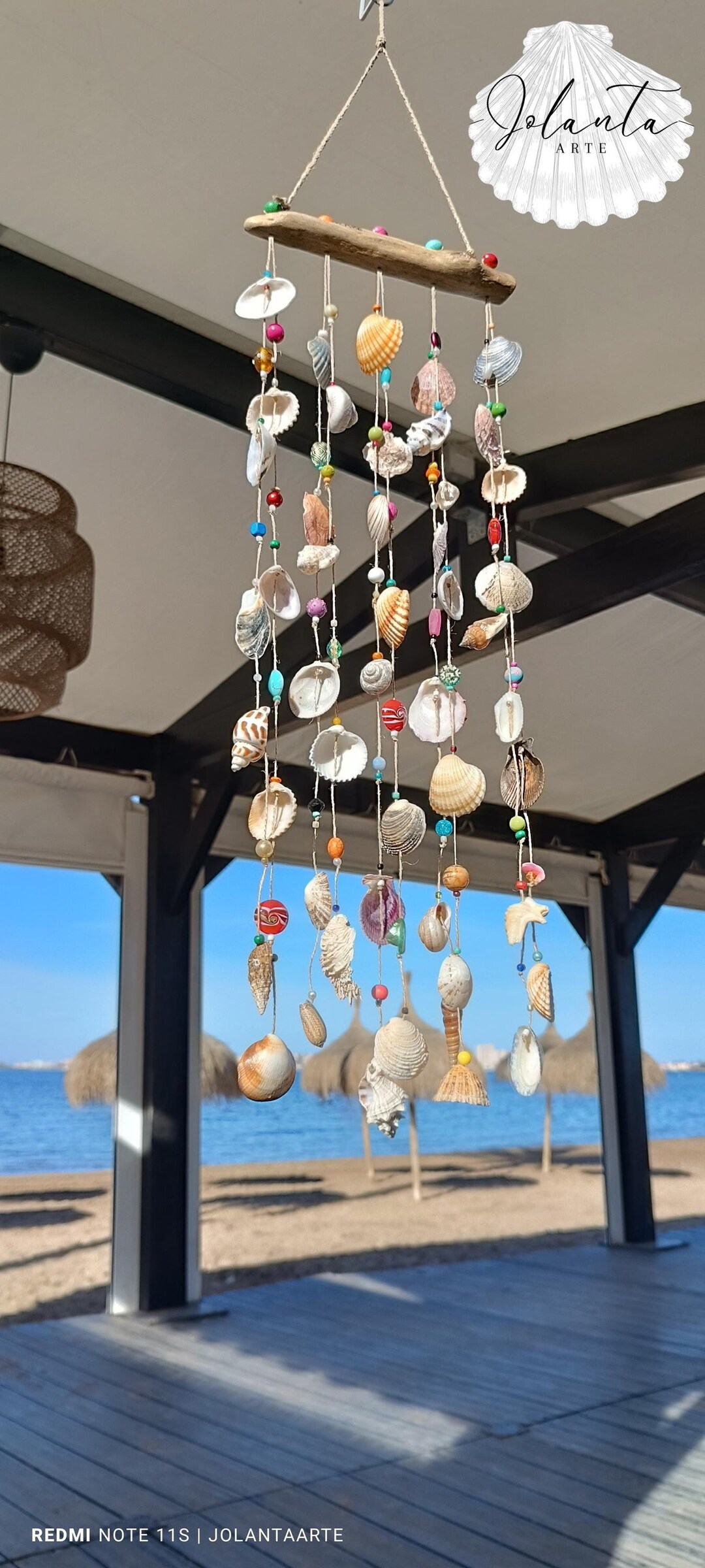Garden Handcrafted Boho Seashells Wind Chime, Coastal Garden Decor, Art ...