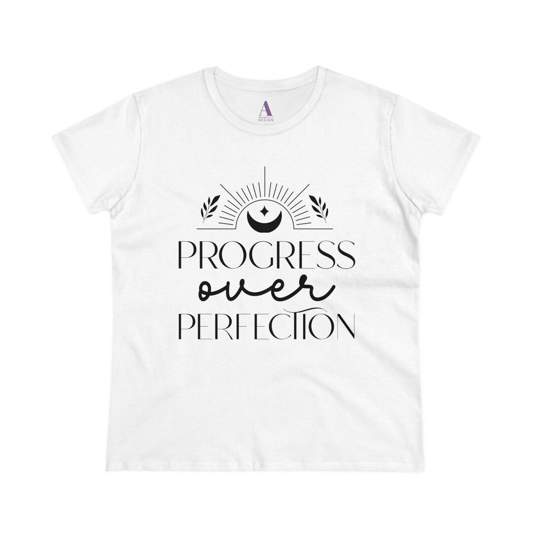 Boho Tee With Motivational Quote: Progress Over Perfection - Etsy