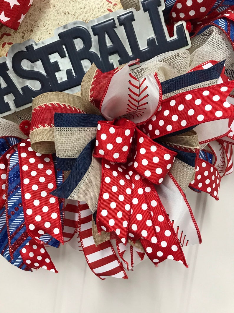 Baseball Wreath, Deco Mesh Baseball Wreath, Sports Wreath, Baseball ...