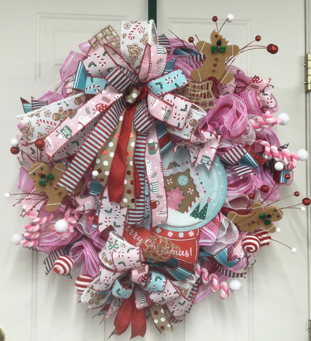 Gingerbread House Wreath, Christmas Wreath With Gingerbread Sign ...