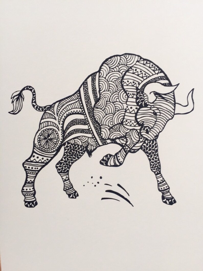 Bull Card - Etsy