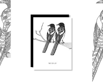 Two Magpies Art Print two for Joy Painting Magpie Poster - Etsy UK