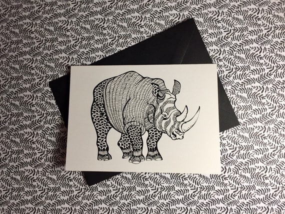 Rhino Card - Etsy