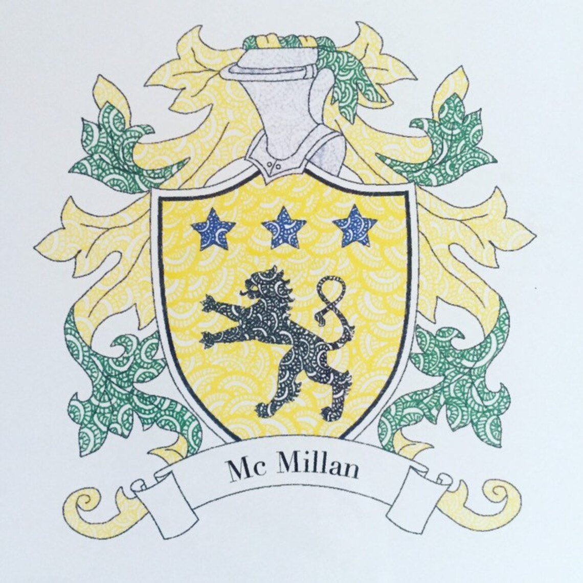 Individual name crest framed | Etsy