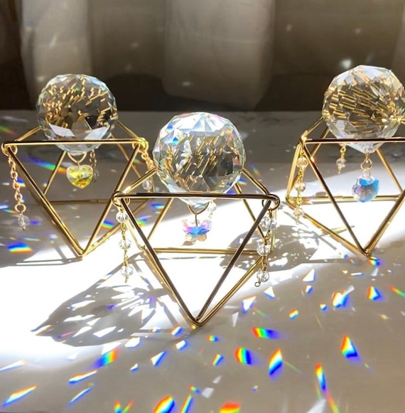Tabletop Suncatcher Crystal Prism Ball Rainbow Disney Decor | Etsy