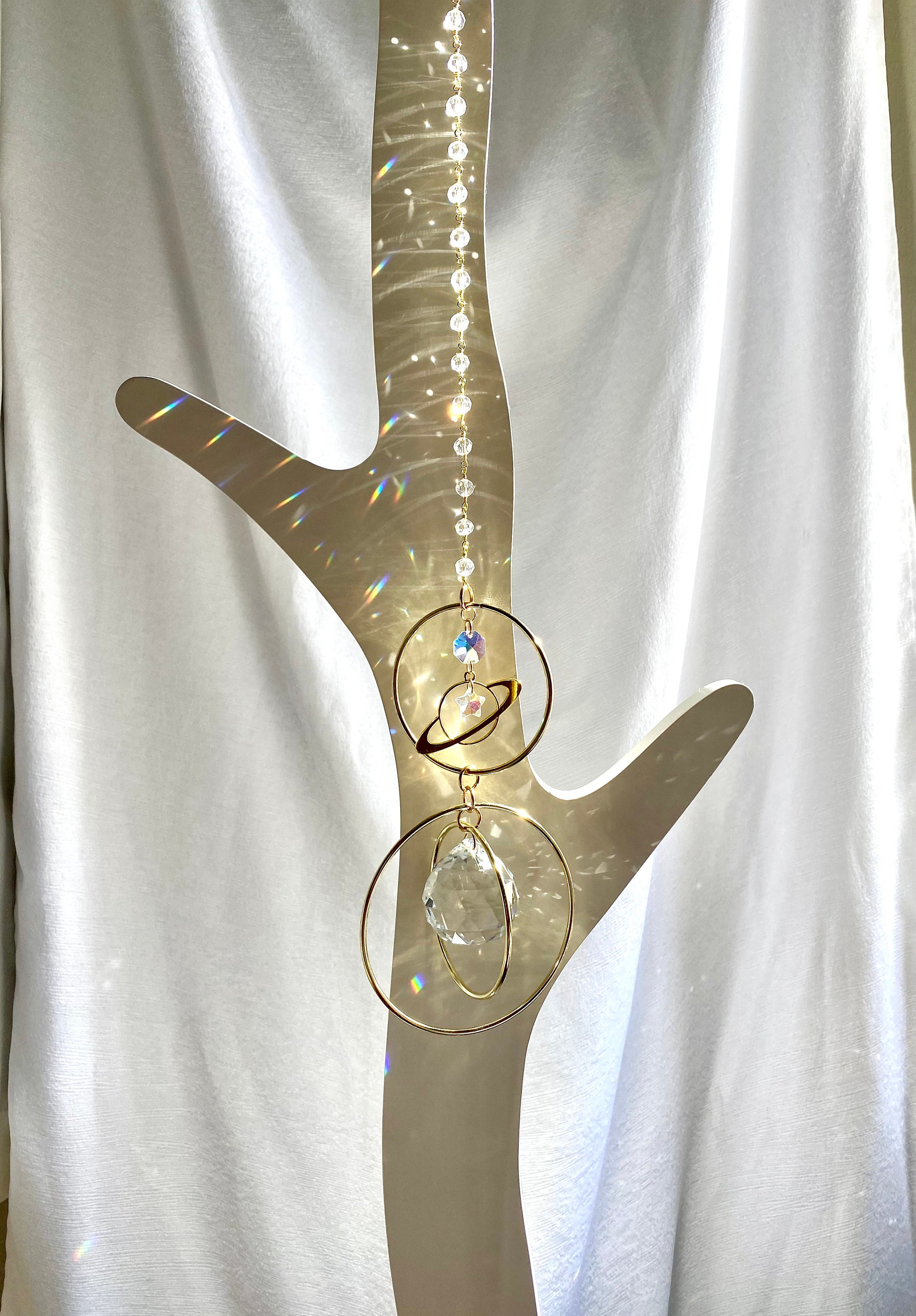 SPACE Suncatcher Crystal Outer Space Flying Saucer Planets Alien ...