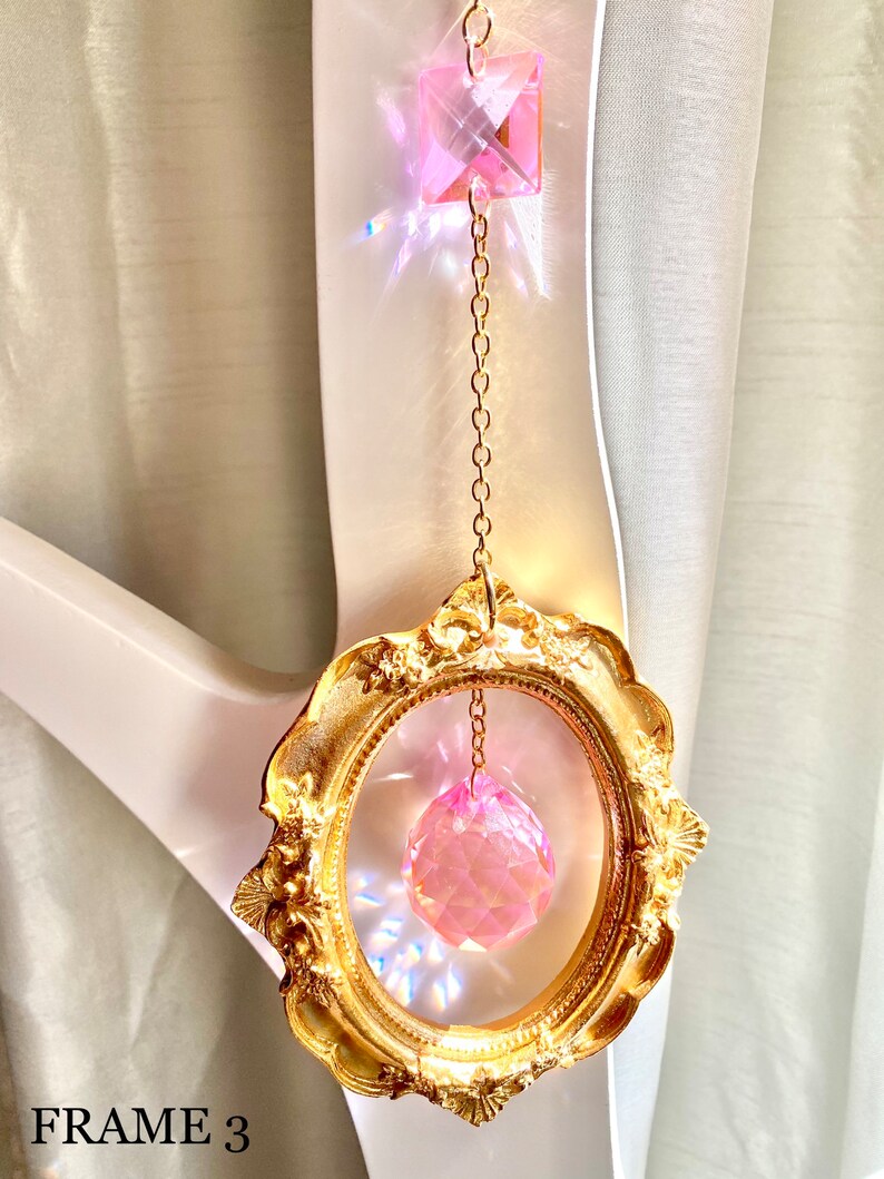 CUSTOM Prism Frame Suncatcher Vintage Antique Photo Crystal Window Wall ...