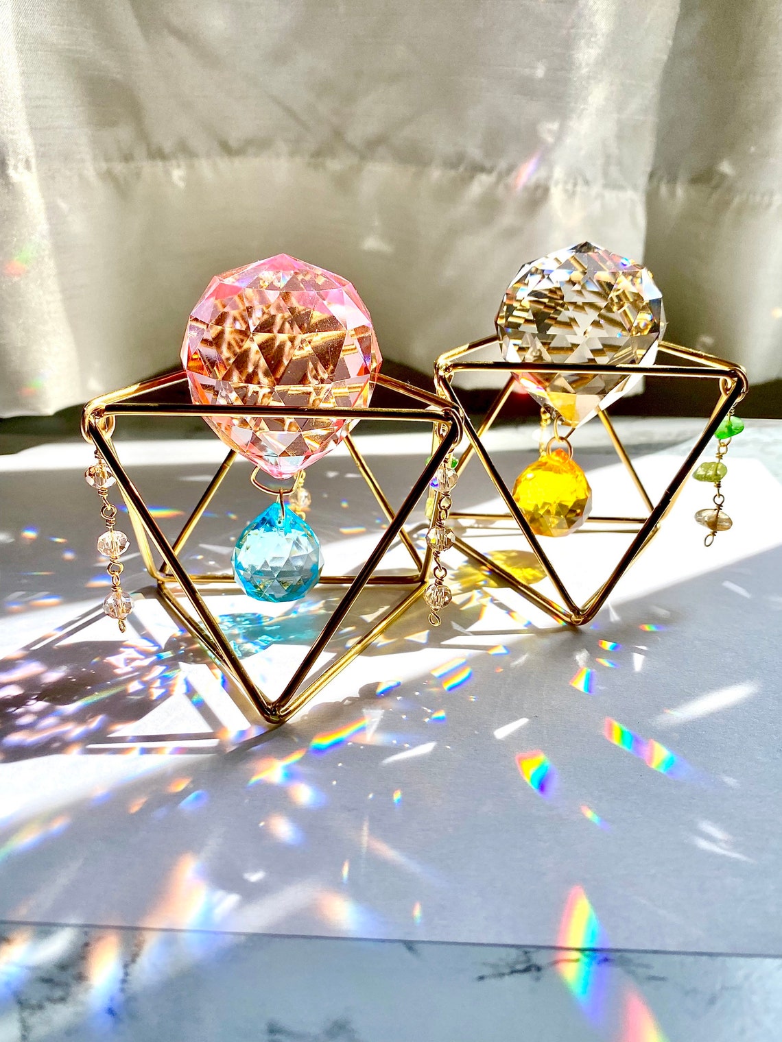 Tabletop Suncatcher Crystal Prism Ball Rainbow Decor Crystal - Etsy