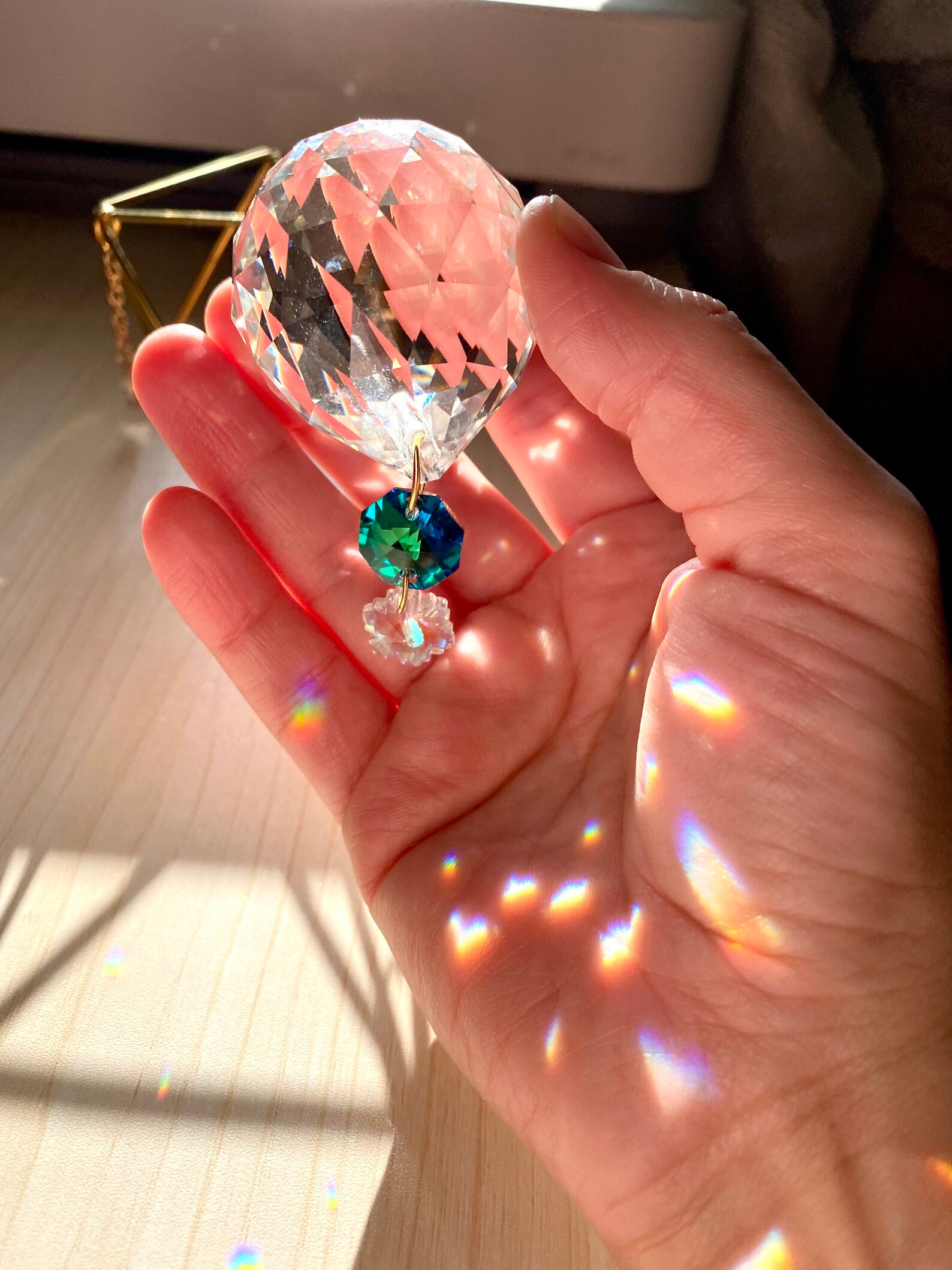 Snowflake Tabletop Prism Ball Table Suncatcher Crystal Himmeli | Etsy