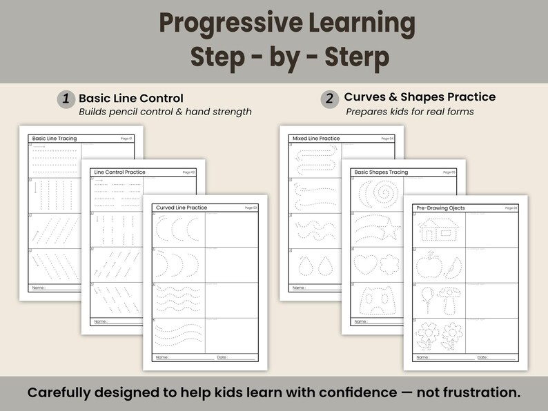 Preschool Tracing Worksheets Printable, Basic Drawing & Line Practice ...
