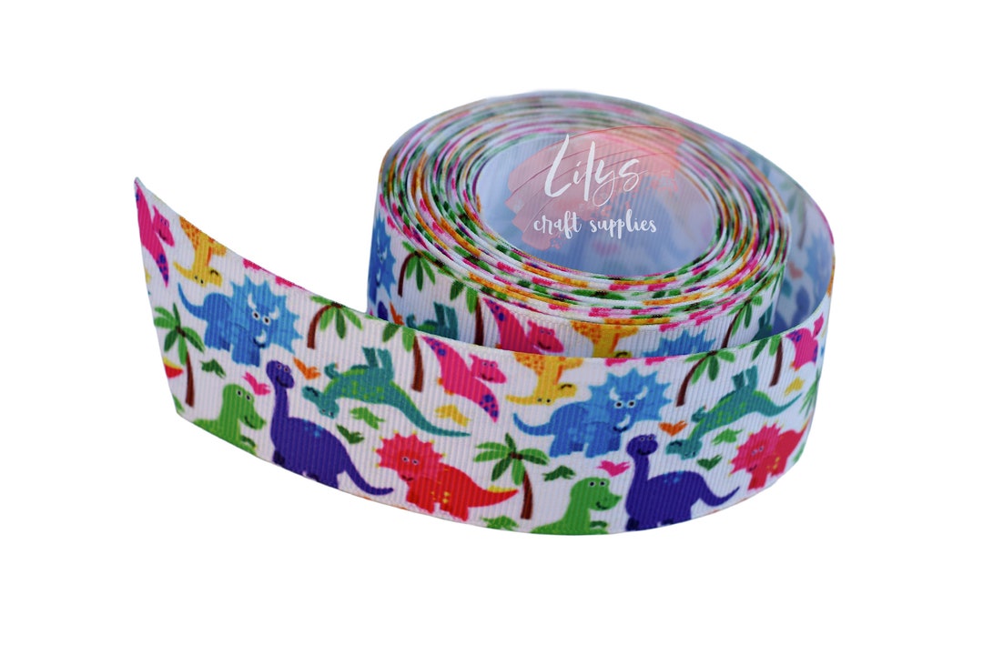 1.5 Grosgrain Ribbon, Dinosaur Grosgrain Ribbon,dino Ribbon, Animal ...