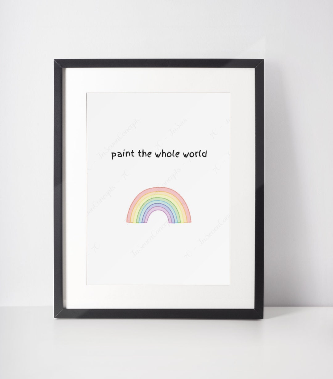 Rainbow Pastel Paint the whole world digital design, instant download ...