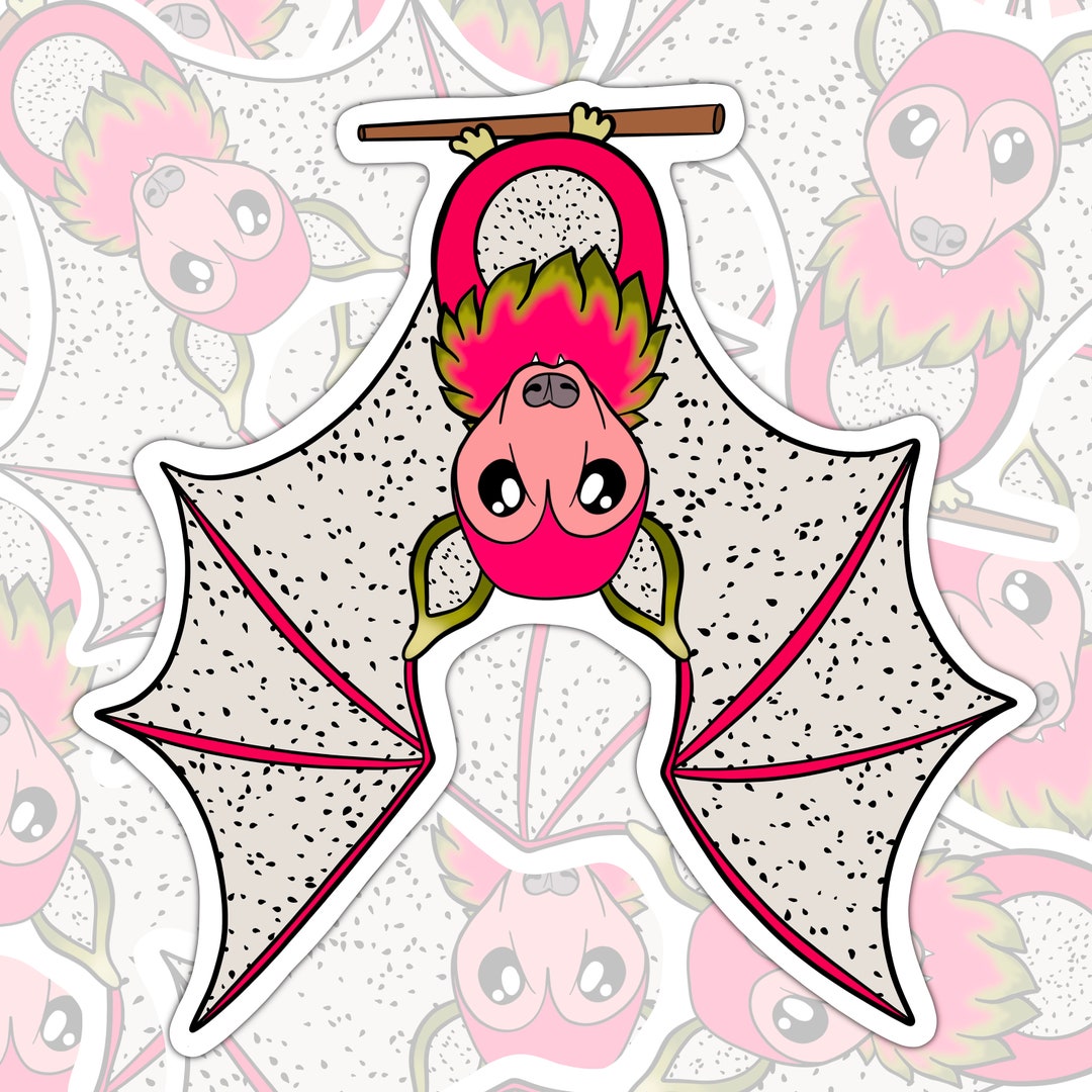 Dragonfruit Bat STICKER - Etsy
