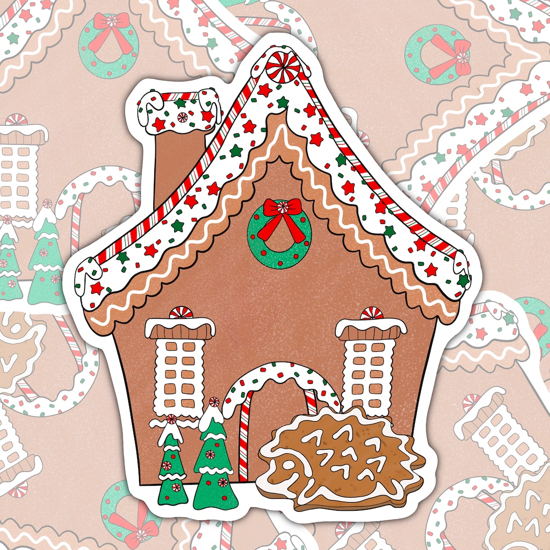 Hedgehog Gingerbread House STICKER - Etsy