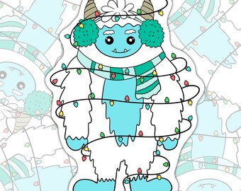 Yeti, Yeti Sticker, Happy Yeti, Yeti Vinyl, Cute Decal, Water Bottle ...