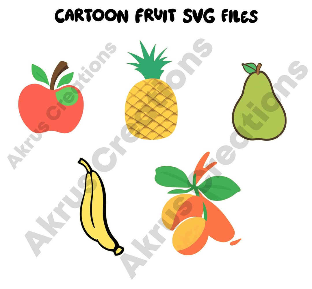 Cartoon Fruit SVG Files - Etsy Canada