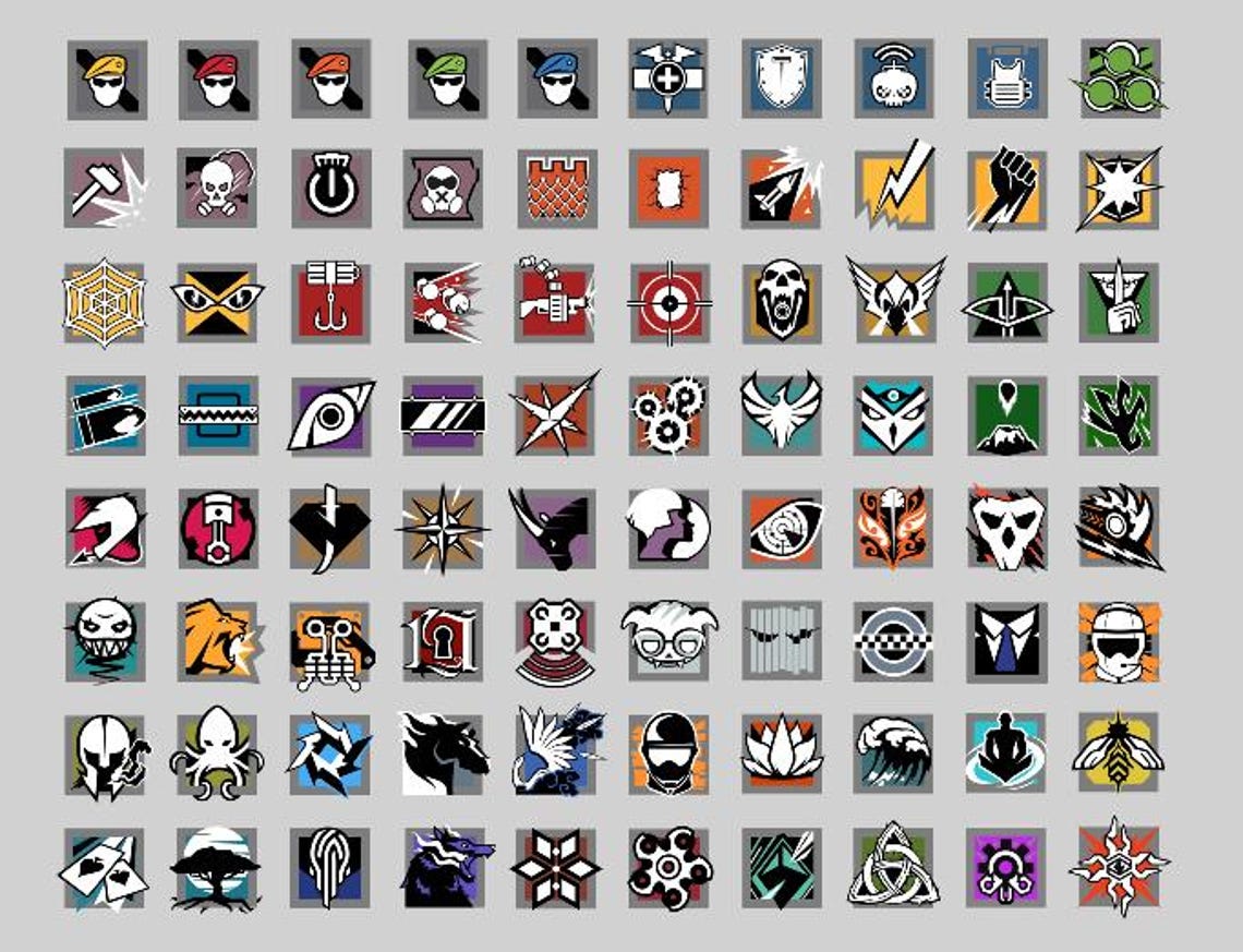 Rainbow6s Operator Icons SVG and PNG Files - Etsy