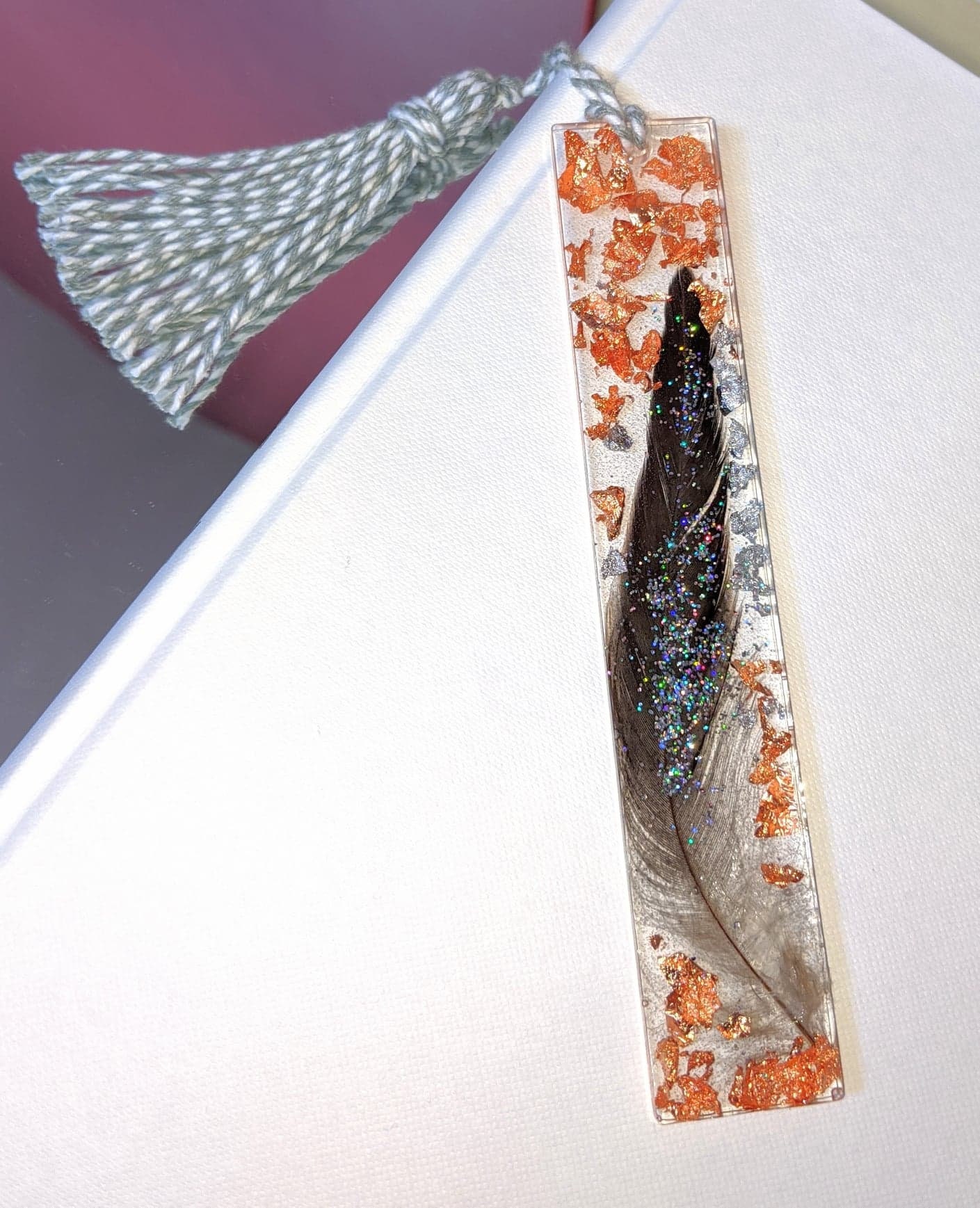 Feather Resin Bookmark - Etsy