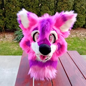 Premade Pink Fox Fursuit Head - Etsy UK